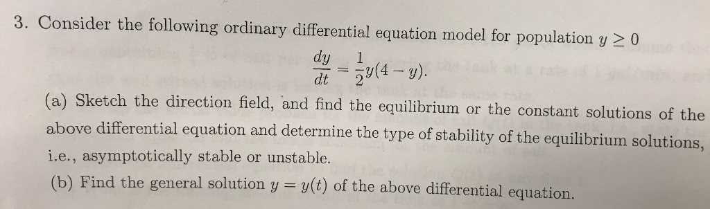 Solved 3. Consider the following ordinary differential | Chegg.com