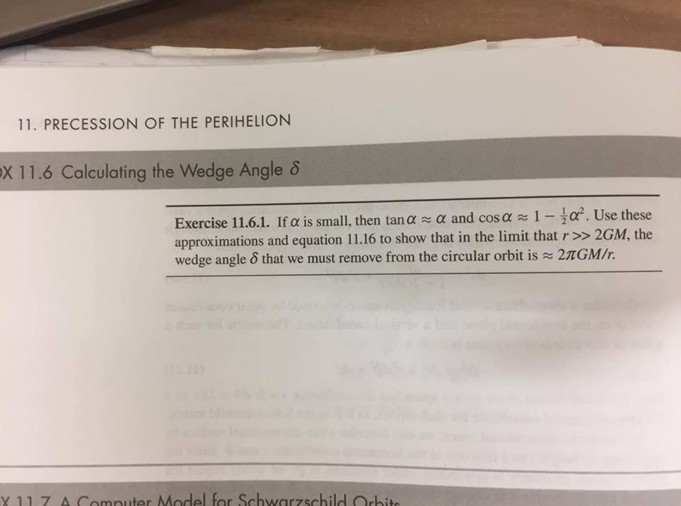 Solved 11. PRECESSION OF THE PERIHELION X 1 1.6 Calculating | Chegg.com