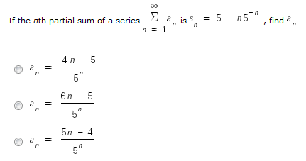 Solved If the nth partial sum of a series E infinity n = 1 | Chegg.com