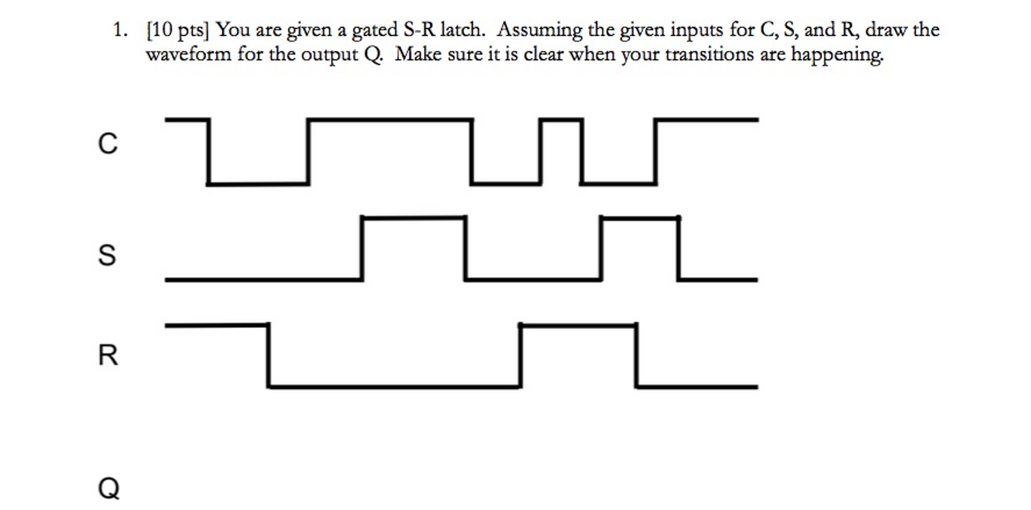 Solved You are given a gated S-R latch. Assuming the given | Chegg.com