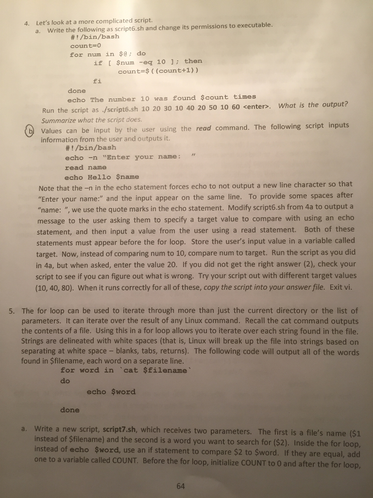 Solved Let's look at a more complicated script. a. Write | Chegg.com