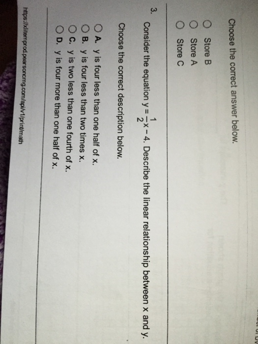 Solved Choose the correct answer below. Store Store A | Chegg.com