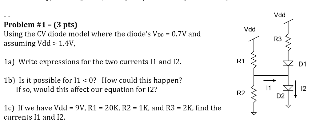Solved Using the CV diode model where the diode's V_D0 = | Chegg.com