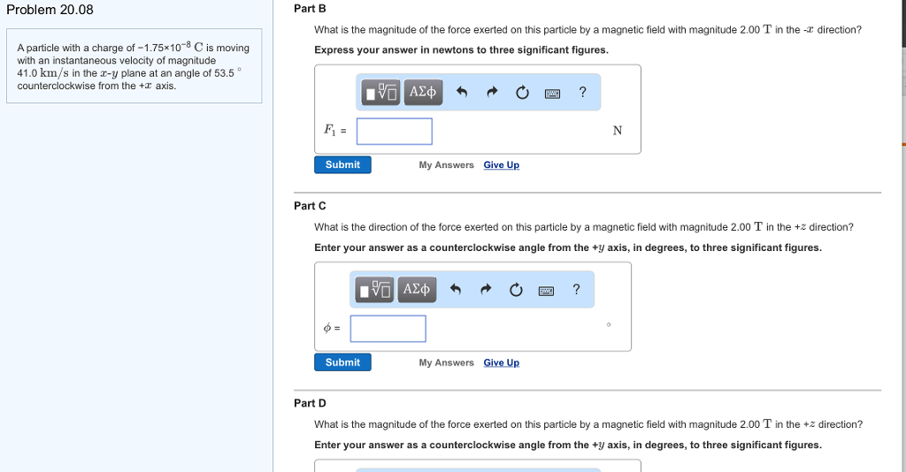 Solved A particle with a charge of −1.75×10−8 C is moving | Chegg.com