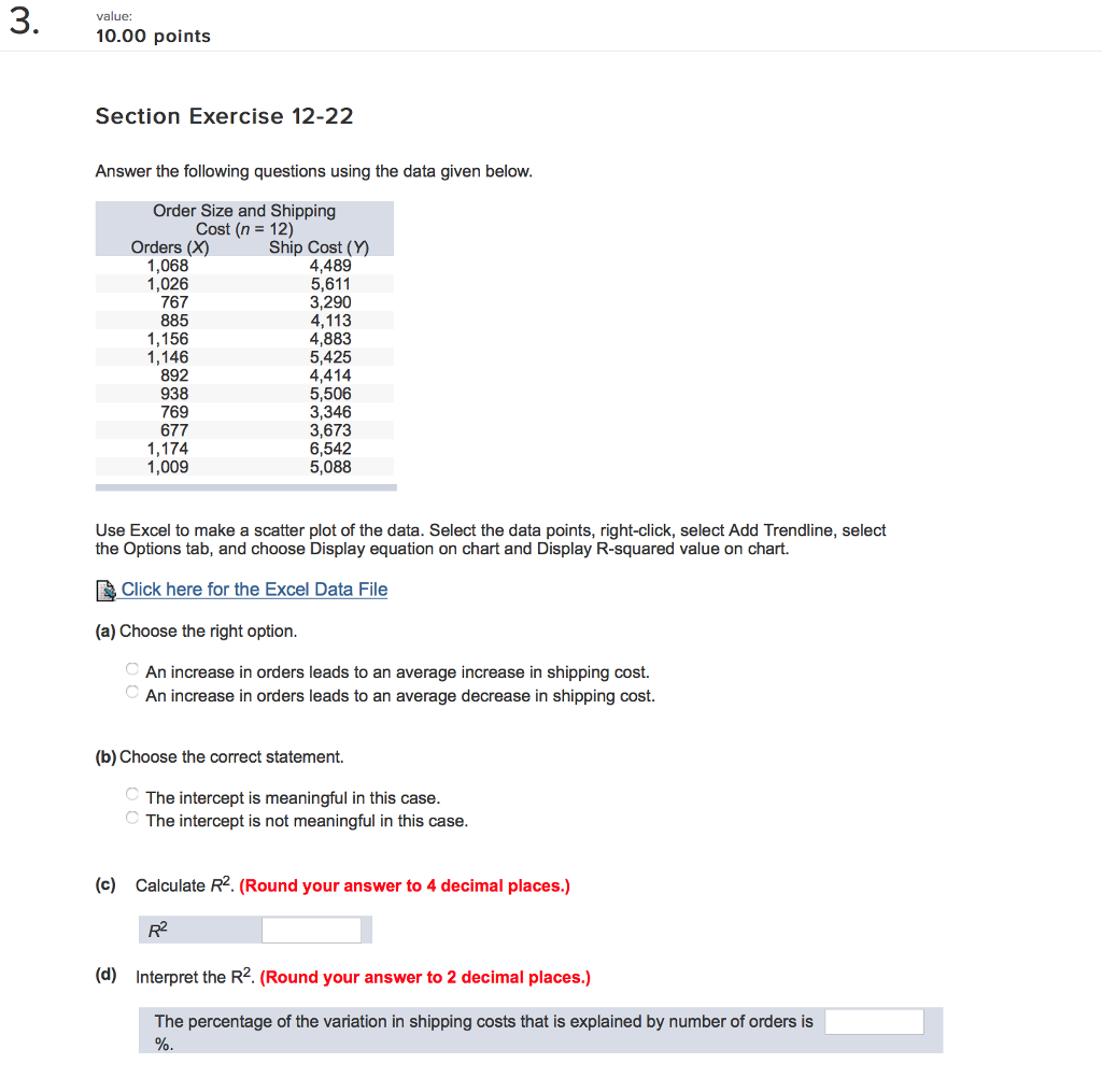 Solved value: 10.00 points Section Exercise 12-20 Answer the | Chegg.com