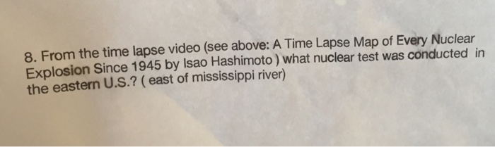 From the time lapse video (see above: A Time Lapse | Chegg.com