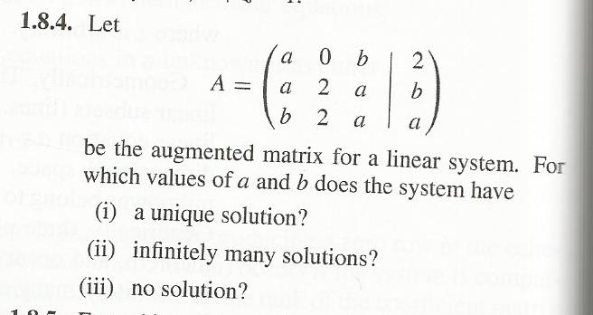 Solved Let be the augmented matrix for a linear system. For | Chegg.com