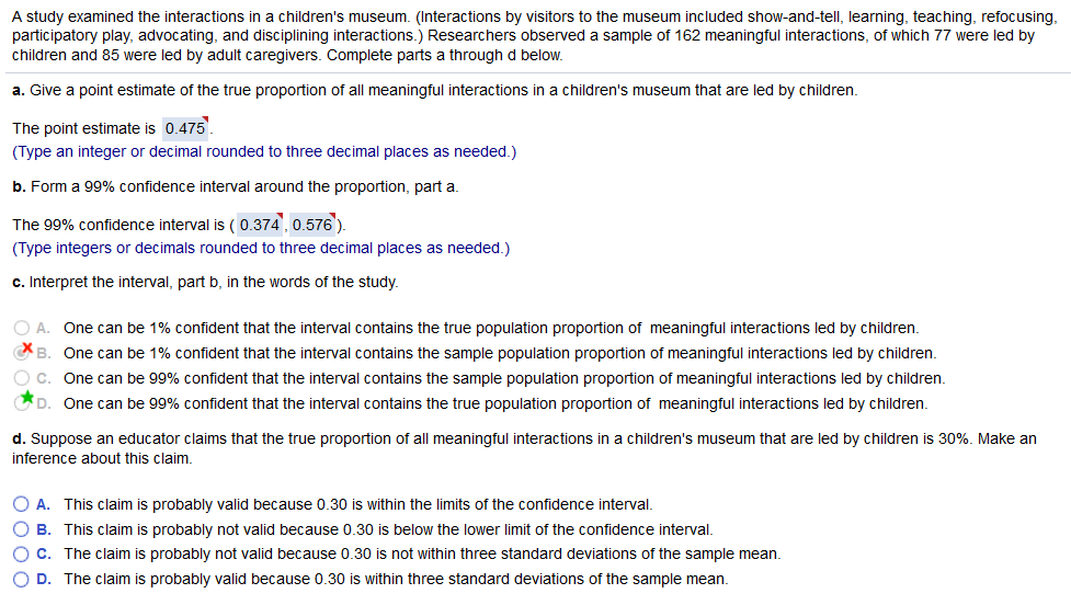 Solved A study examined the interactions in a children's | Chegg.com