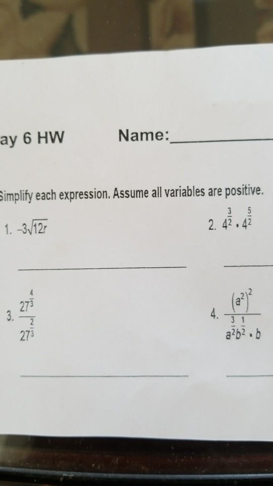 Solved Simplifying Expressions Please help! I don't | Chegg.com