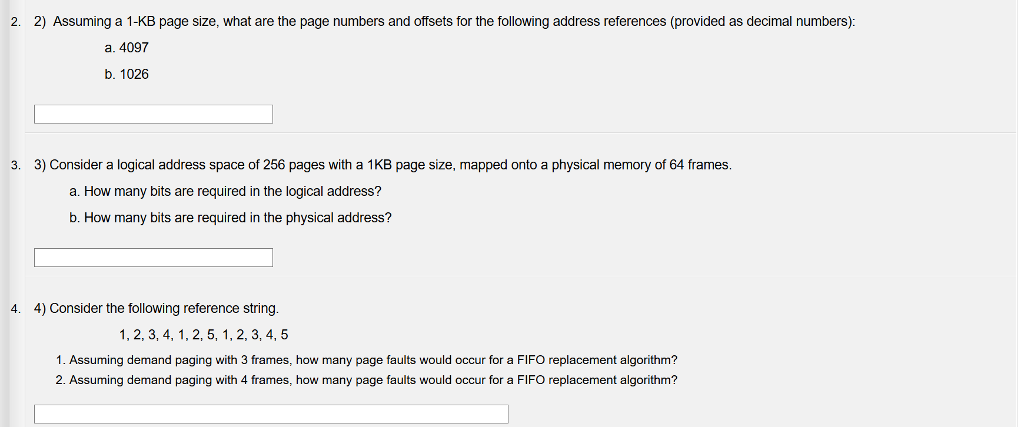 Solved Assuming a 1-KB page size, what are the page numbers | Chegg.com