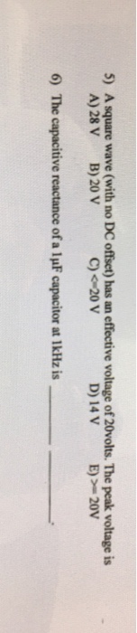 Solved A square wave (with no DC offset) has an effective | Chegg.com