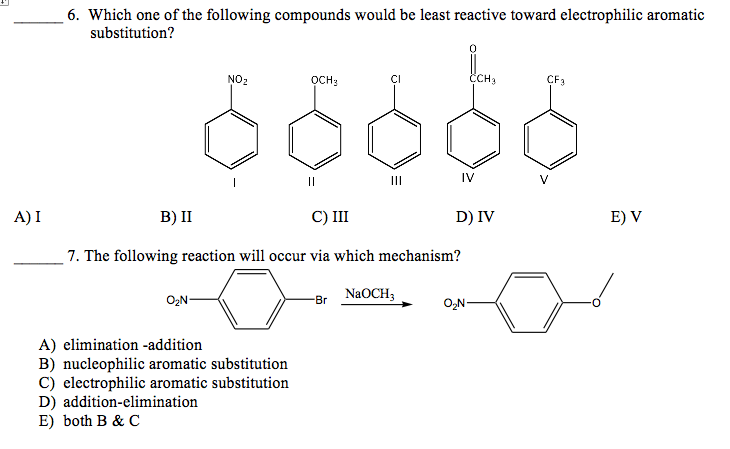 Solved Which one of the following compounds would be least | Chegg.com