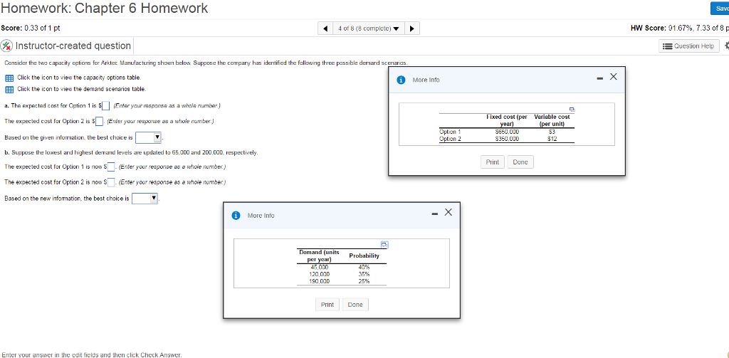 Consider the two capacity options f Arktec | Chegg.com