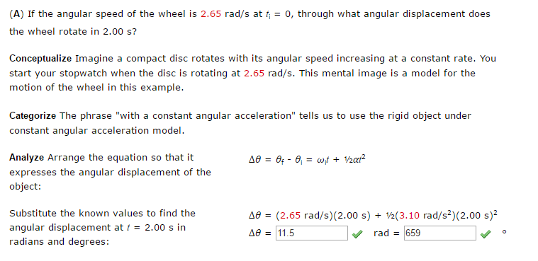 Solved A If The Angular Speed Of The Wheel Is 2 65 Rad S
