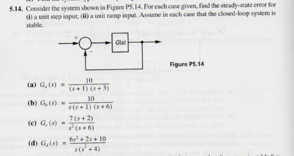 Solved Consider the system shown in Figure P5.14. For each | Chegg.com