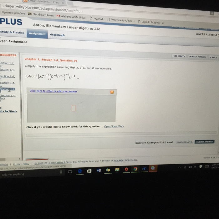 Solved Blackboard Learn M Alabama A&M Unive à myAAMU à | Chegg.com