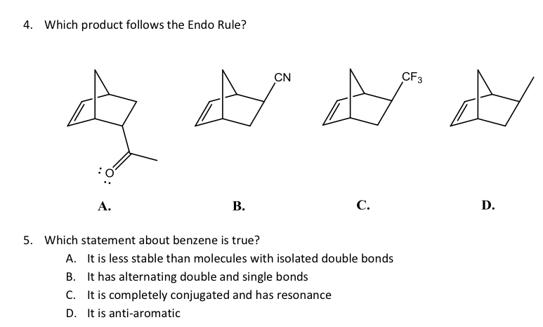 Solved Which product follows the Endo Rule? Which statement | Chegg.com