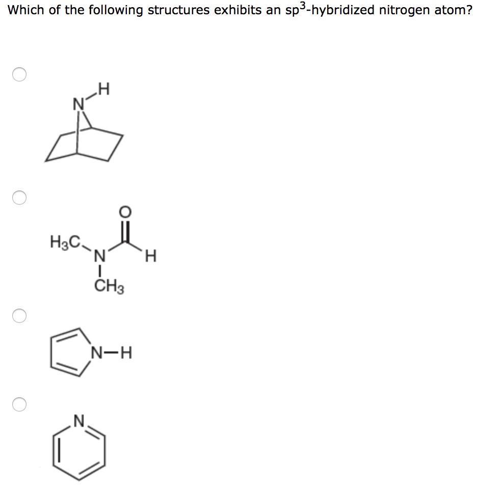 Solved Which of the following structures exhibits an | Chegg.com