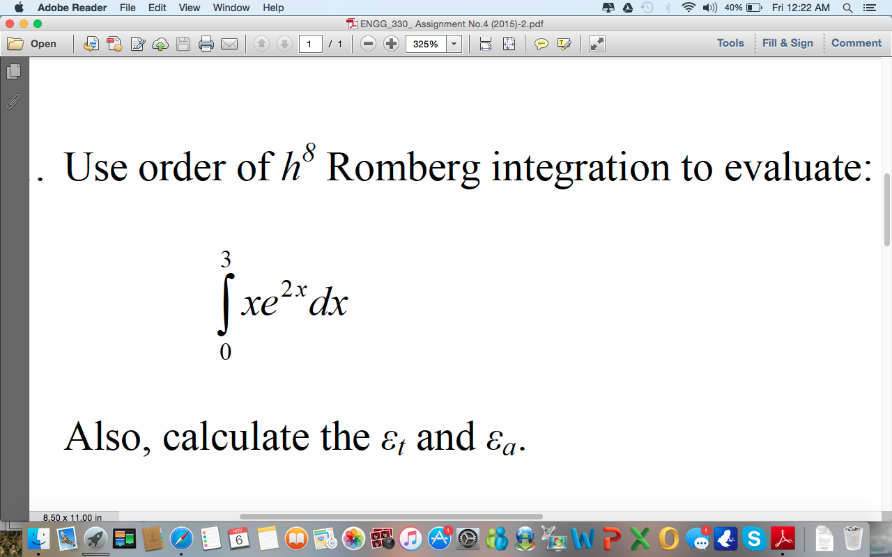 . Use order of h^8 Romberg integration to evaluate: | Chegg.com