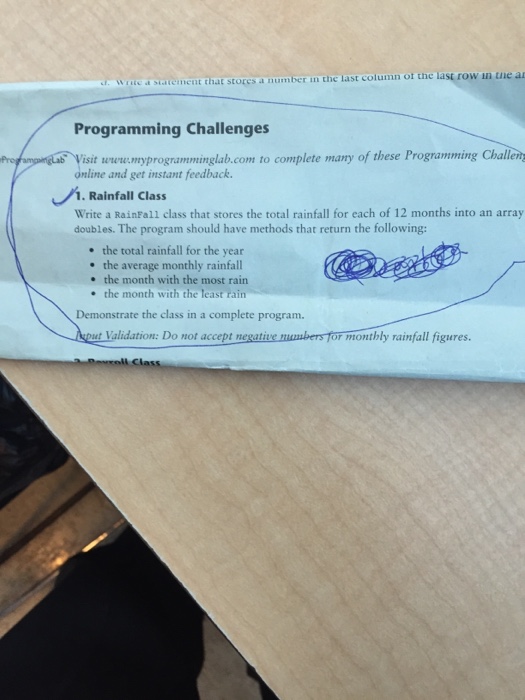 Solved Write a RainFall class that stores the total rainfall | Chegg.com