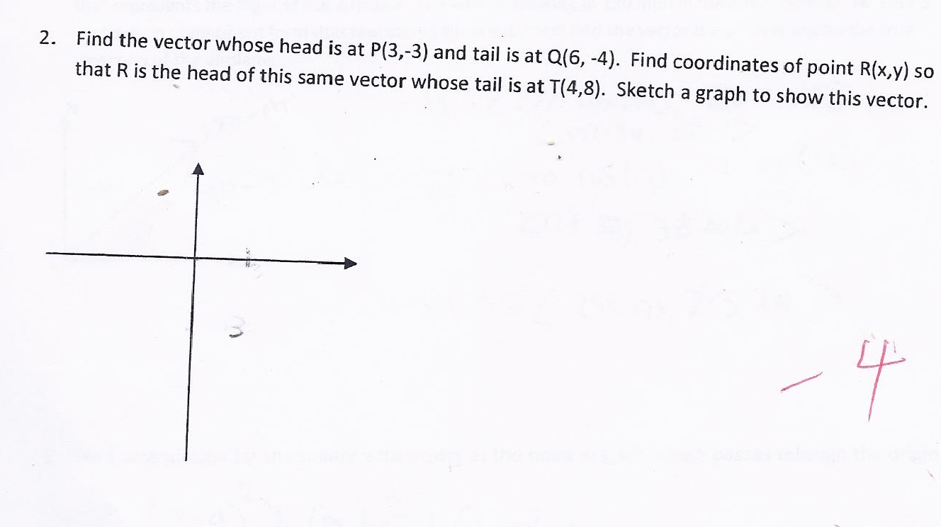 Solved Find the vector whose head is at P(3,-3) and tail is | Chegg.com