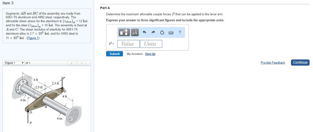 Solved Segments AB and BC of the assembly are made from | Chegg.com