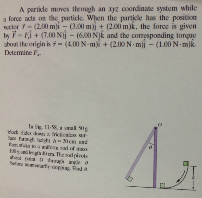 Solved A particle moves through an xyz coordinate system | Chegg.com