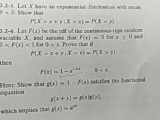 Solved Let X have an exponential distribution with mean | Chegg.com