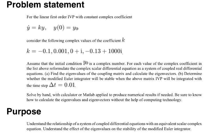 For The Linear First Order Ivp With Constant Complex
