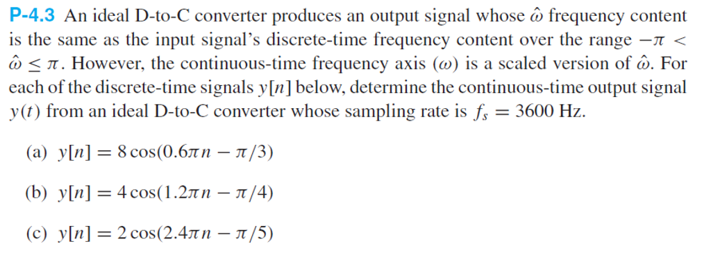 Solved An ideal D-to-C converter produces an output signal | Chegg.com