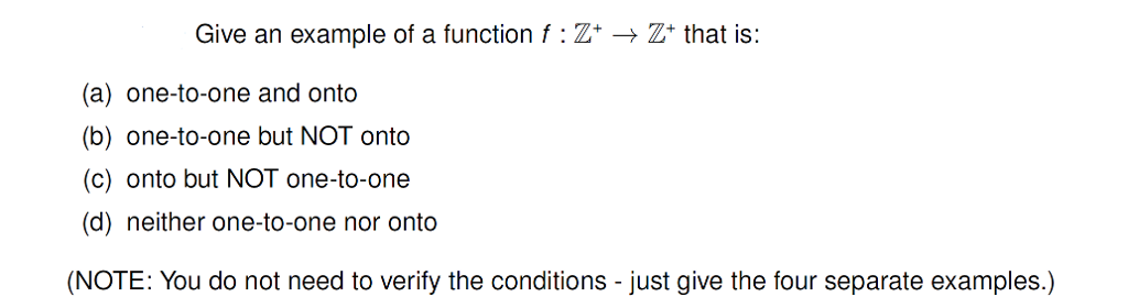 Solved Give An Example Of A Function F Z → Z That Is