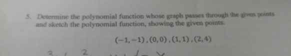 Solved Determine the polynomial function whose graph passes | Chegg.com