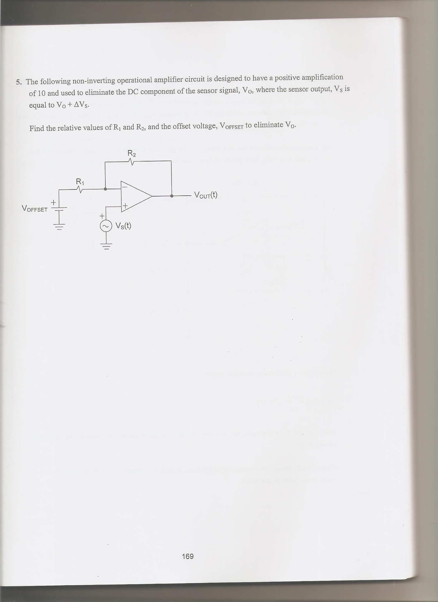 Solved The following non-inverting operational amplifier | Chegg.com