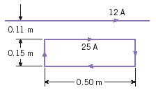 Solved A rectangular current loop is located near a long, | Chegg.com