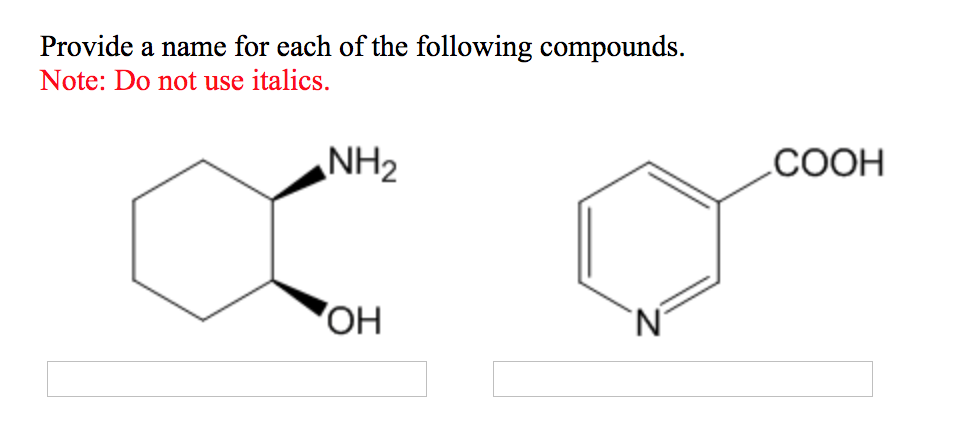 Solved Provide a name for each of the following compounds. | Chegg.com