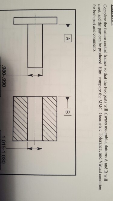 Solved Complete the feature control frames so that the two | Chegg.com