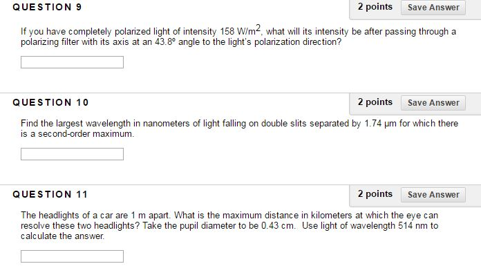 Solved Wave optics and introduction to quantum physics | Chegg.com