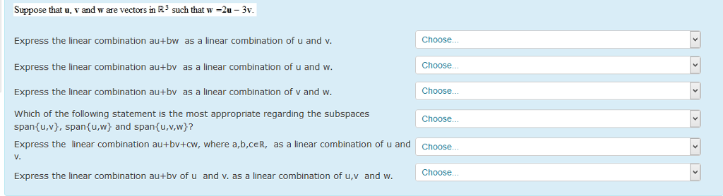 Solved Suppose that u, v and w are vectors in R3 such that w | Chegg.com