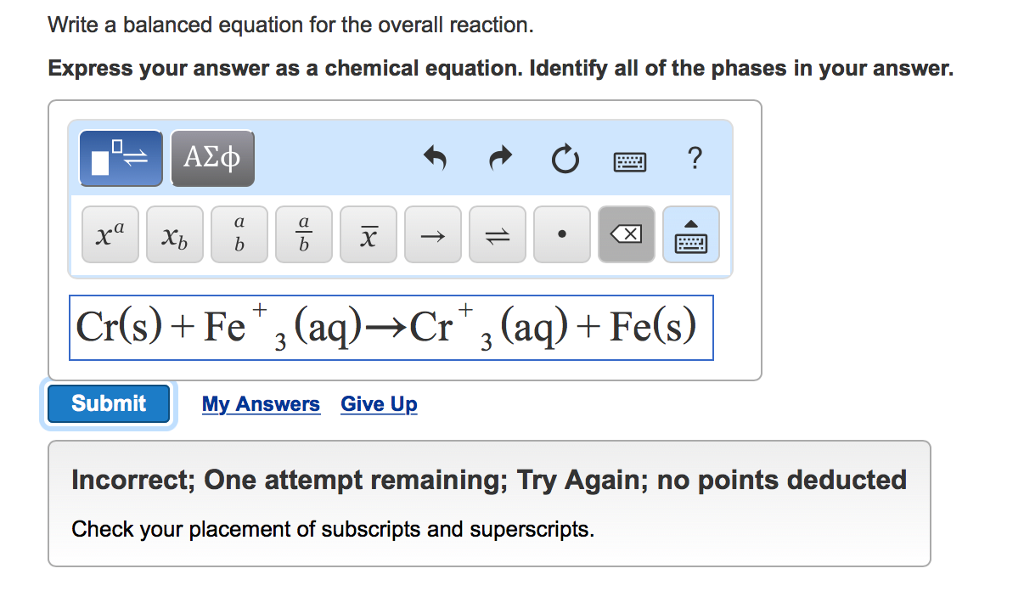Solved Write a balanced equation for the overall reaction. | Chegg.com