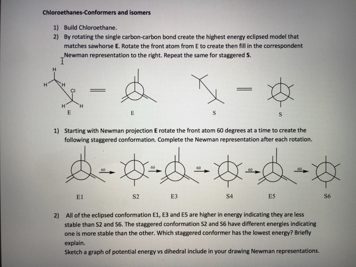Solved Chloroethanes-Conformers and isomers Build | Chegg.com