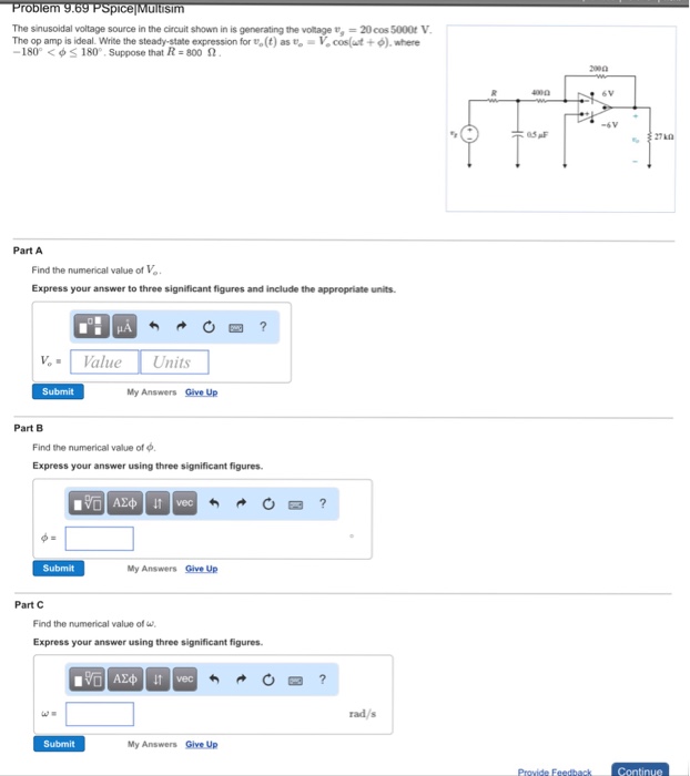 Solved The sinusoidal voltage source in the circuit shown in | Chegg.com