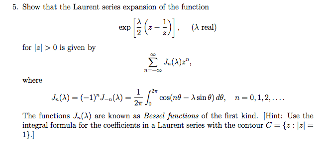Show that the Laurent series expansion of the | Chegg.com