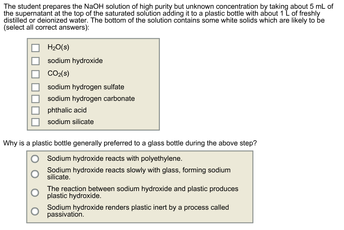 Solved A student prepares a standardized solution of sodium | Chegg.com