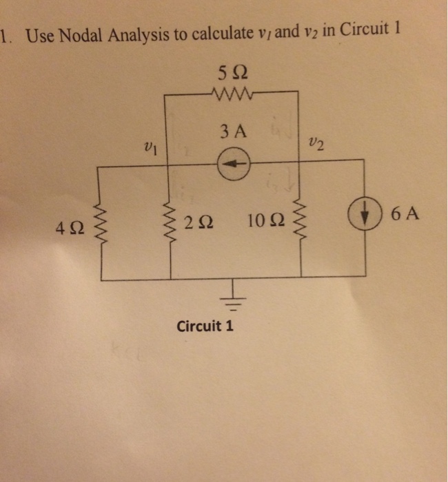 Solved Use Nodal Analysis To Calculate V1 And V2 In Circuit 7318