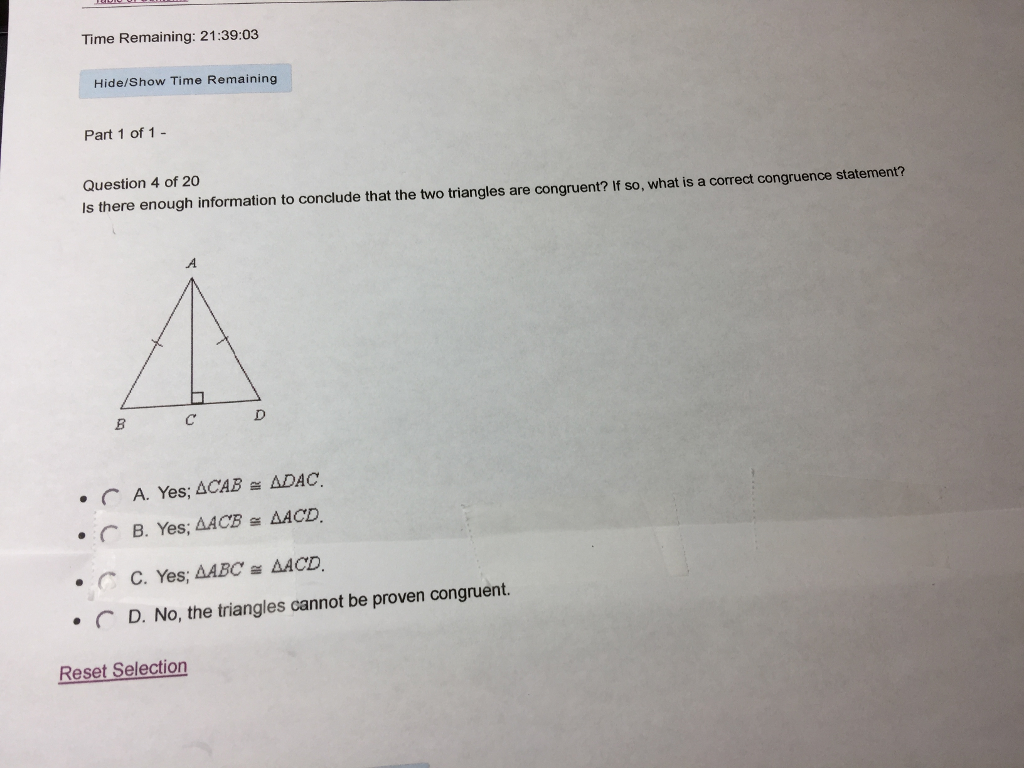 Solved Is there enough information to conclude that the two | Chegg.com