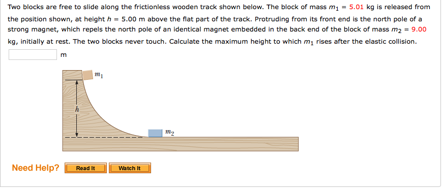 Solved Two blocks are free to slide along the frictionless | Chegg.com