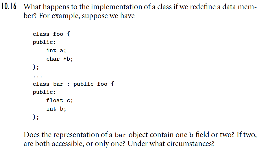 Solved 10.16 What happens to the implementation of a class | Chegg.com