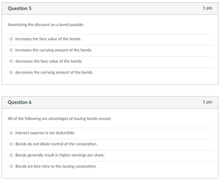 Solved Amortizing the discount on a bond payable increases | Chegg.com