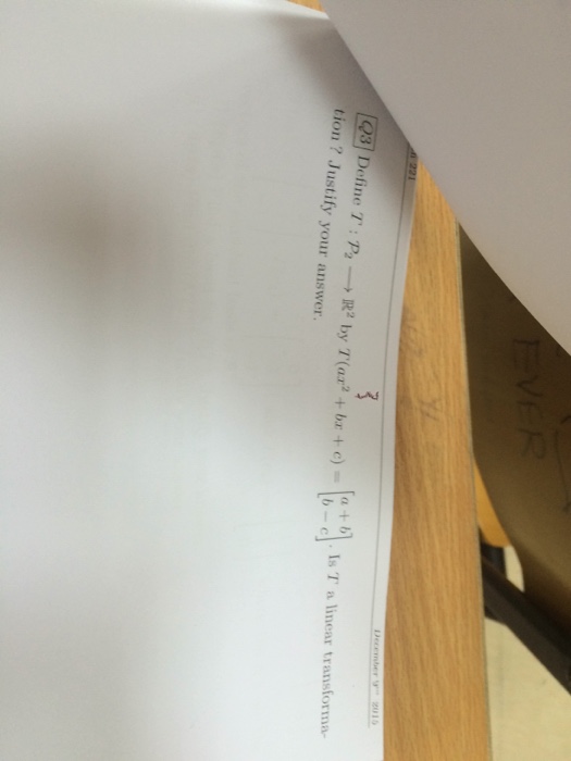 Solved Define T : P_2 rightarrow R^2 by R (ax^2 + bx + c) = | Chegg.com