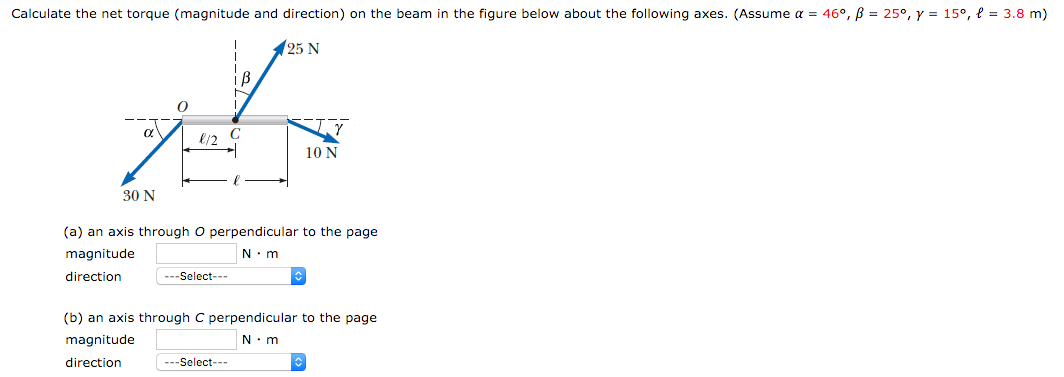 Solved Calculate the net torque (magnitude and direction) on | Chegg.com